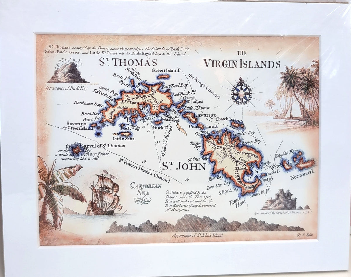 Antique VI Map by Roger Ellis – stjohnspice.com